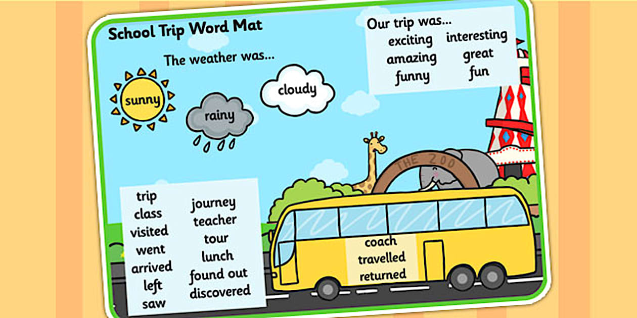 School Trip Word Mat (teacher made) - Twinkl