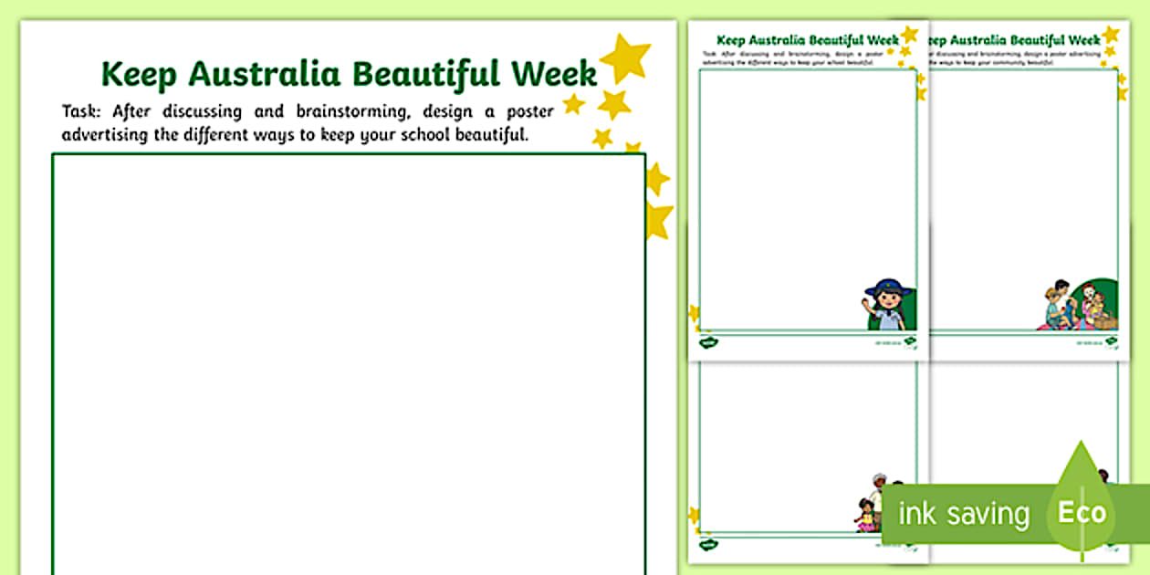 QLD Keep Australia Beautiful Poster Design Worksheets