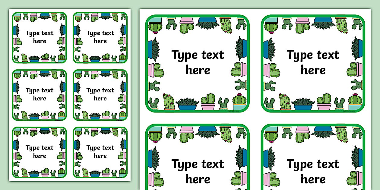 Spiky Cactus Editable Peg Labels (teacher made) - Twinkl