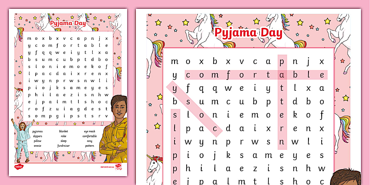 Pyjama Day Word Search (teacher made) - Twinkl