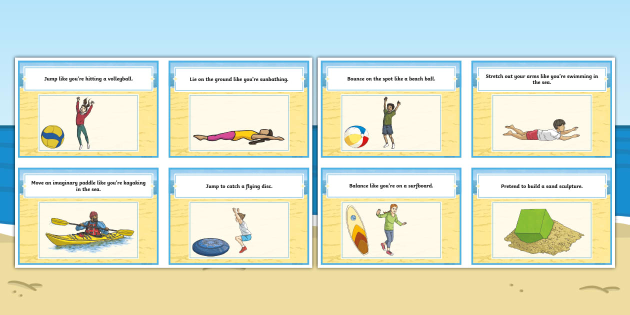 At the Beach Brain Break Action Cards (teacher made)
