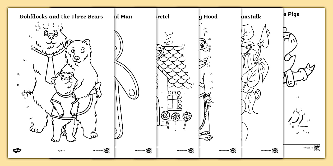 Fairy Tale Dot to Dot up to 20 - Twinkl - KS1 (teacher made)