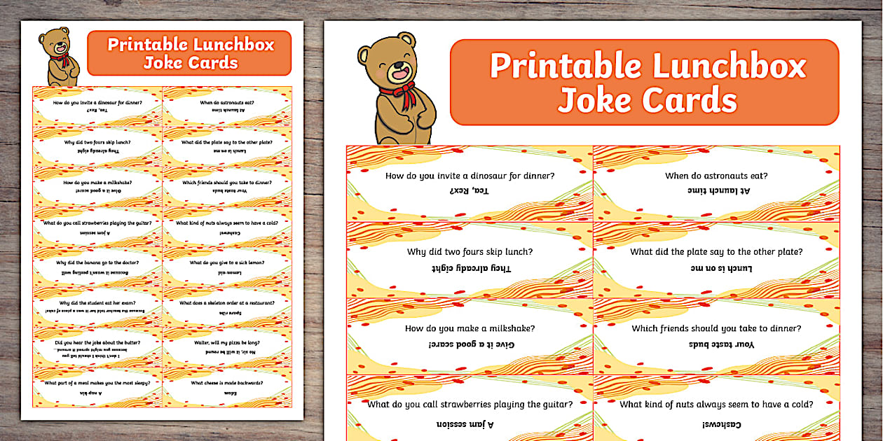 Printable Lunchbox Jokes | International Joke Day - Twinkl