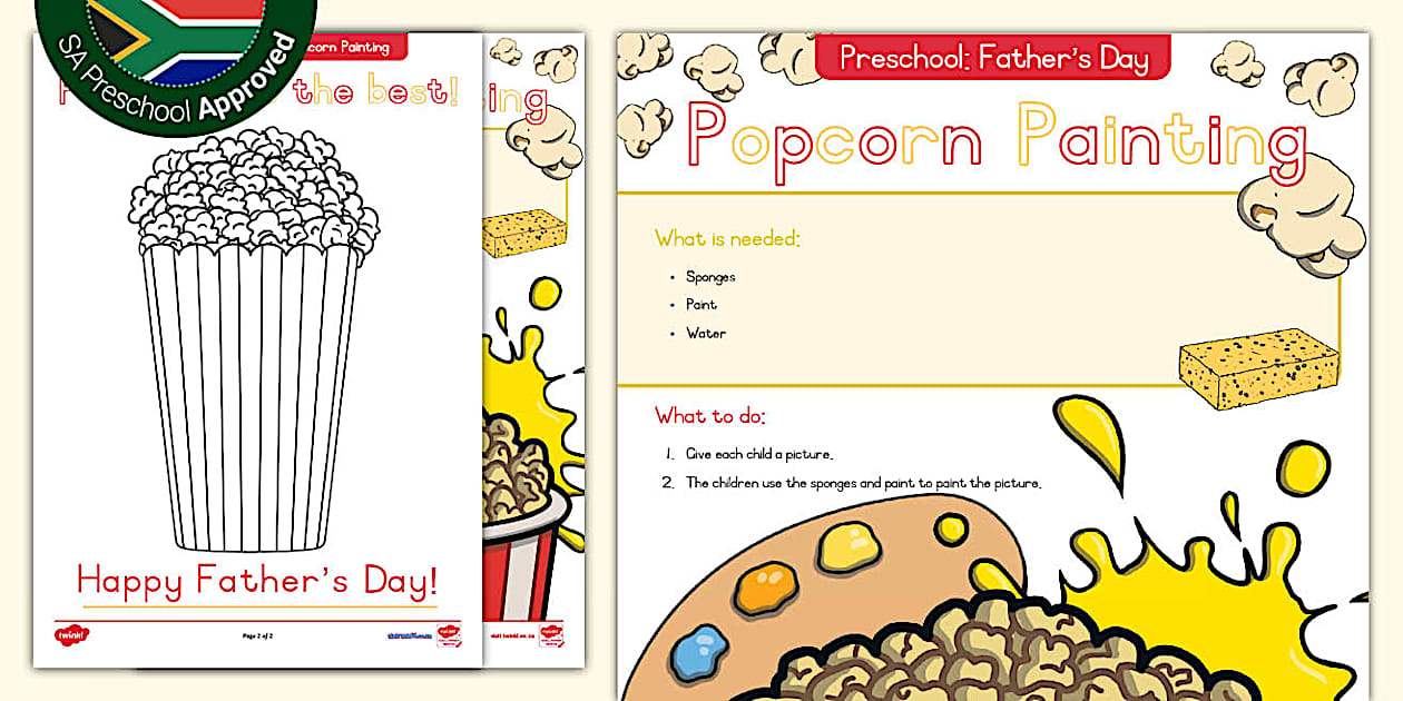 Preschool: Father's Day- Popcorn Painting - Twinkl