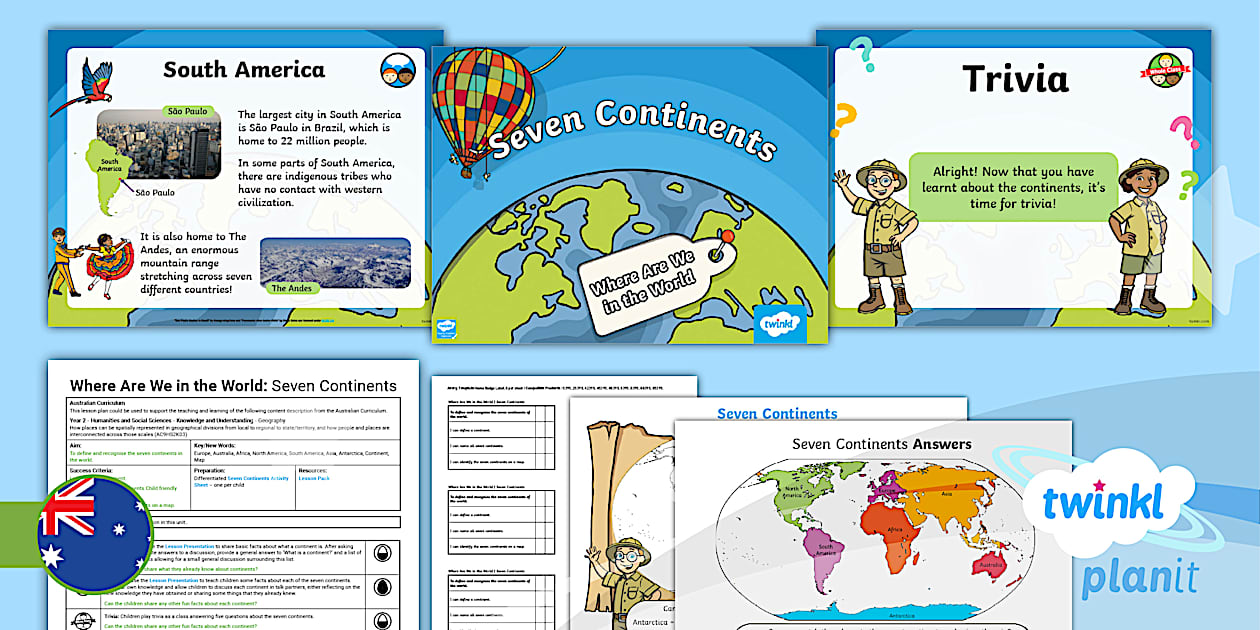 Year 2 HASS Geography Where Are We in the World Lesson 1