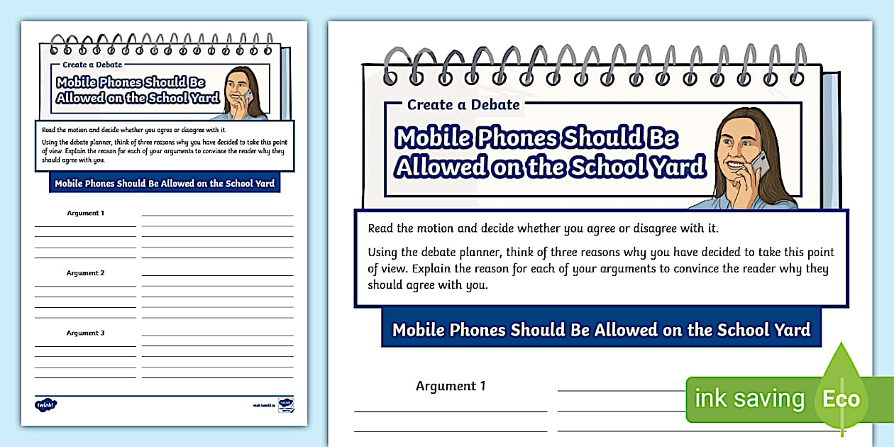 Create a Debate Mobile Phones in the School Yard - Twinkl