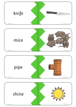 Phase 5 Real i-e Split Digraph Words Matching Cards, silent e