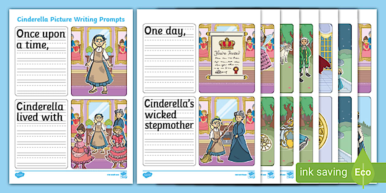 KS1 Cinderella Simple Sentence Writing Prompts - Twinkl