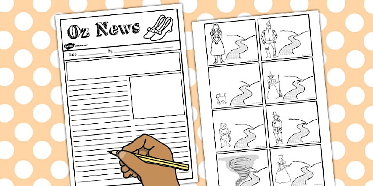 Editable The Wizard of Oz Newspaper Writing Template