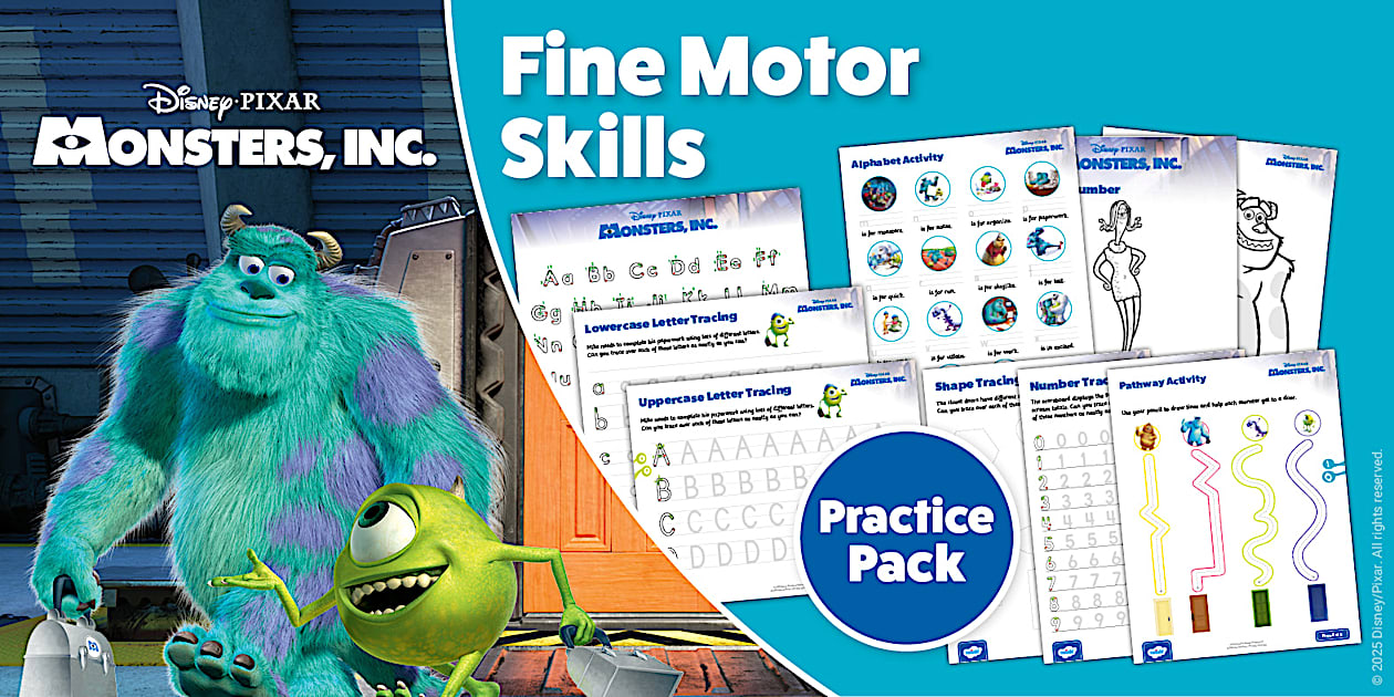 Monsters, Inc.: Fine Motor Skills Activity Pack