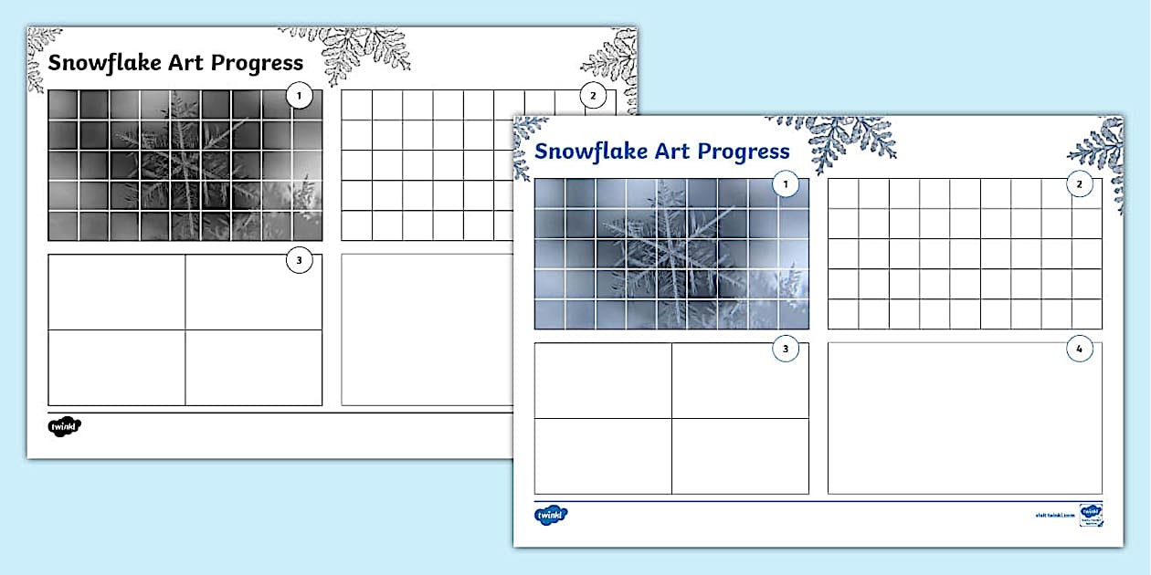 Snowflake Art Progress Template Teacher Made Twinkl