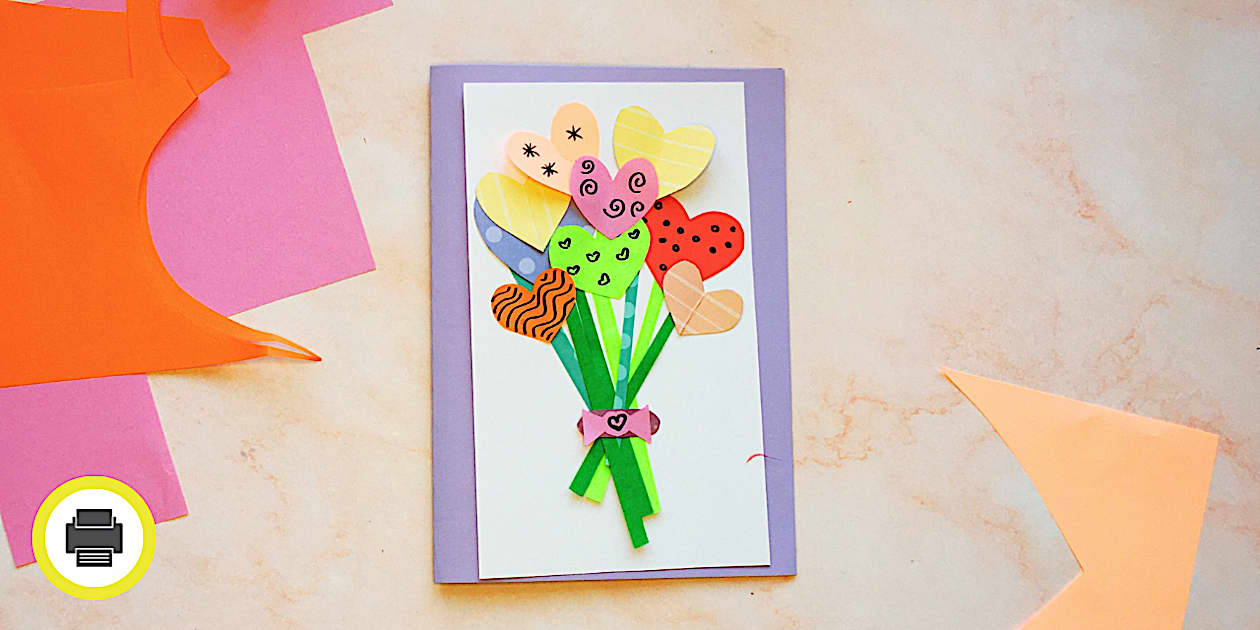 Valentine's Day Card Craft - Flower Bouquet Craft Activity