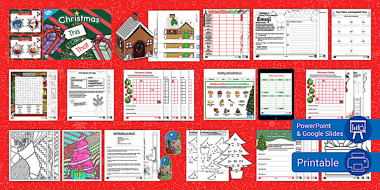 Christmas Activity Pack for 3rd-5th Grade (teacher made)