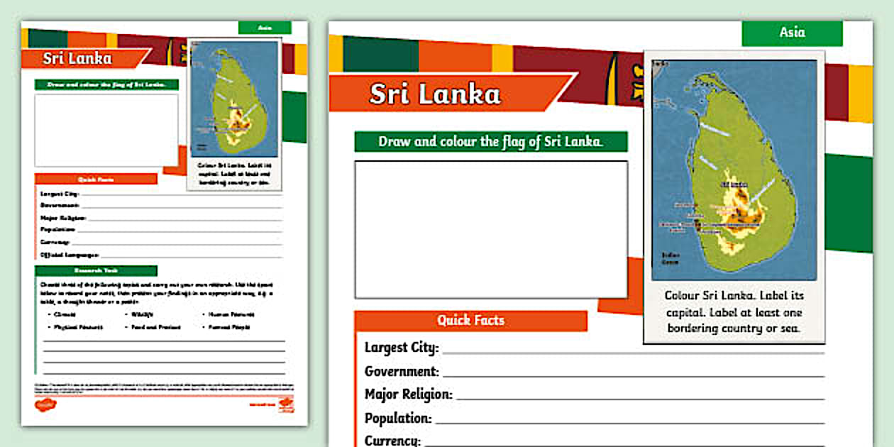 KS2 Sri Lanka Fact File (teacher made) - Twinkl
