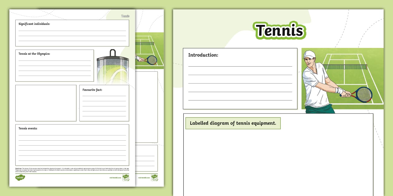 Tennis KS2 Non-Chronological Report Template