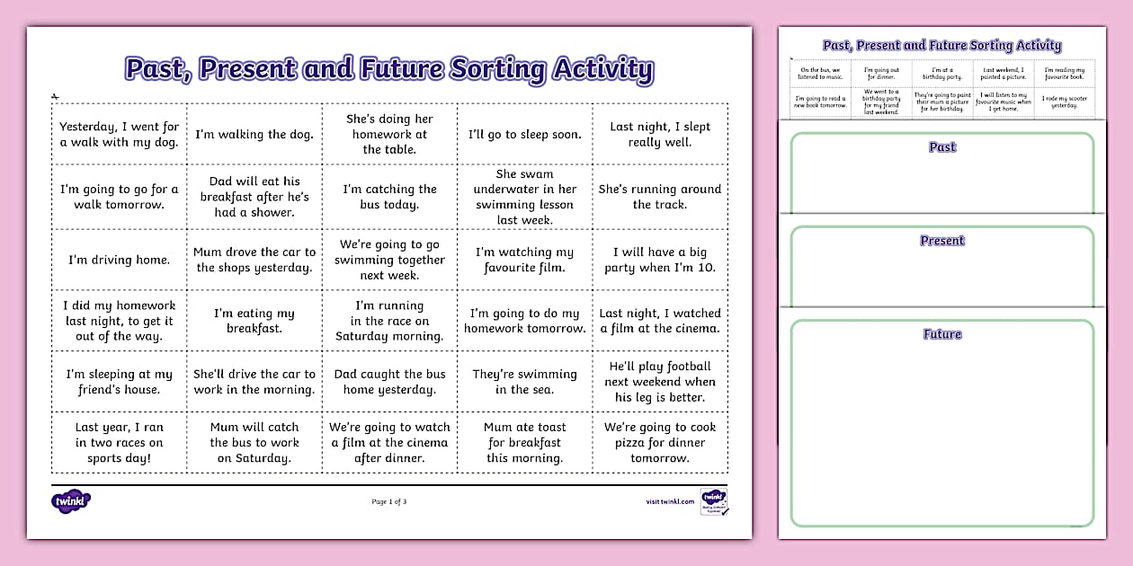 SPaG: Future, Present and Past Continuous Verbs in Sentences
