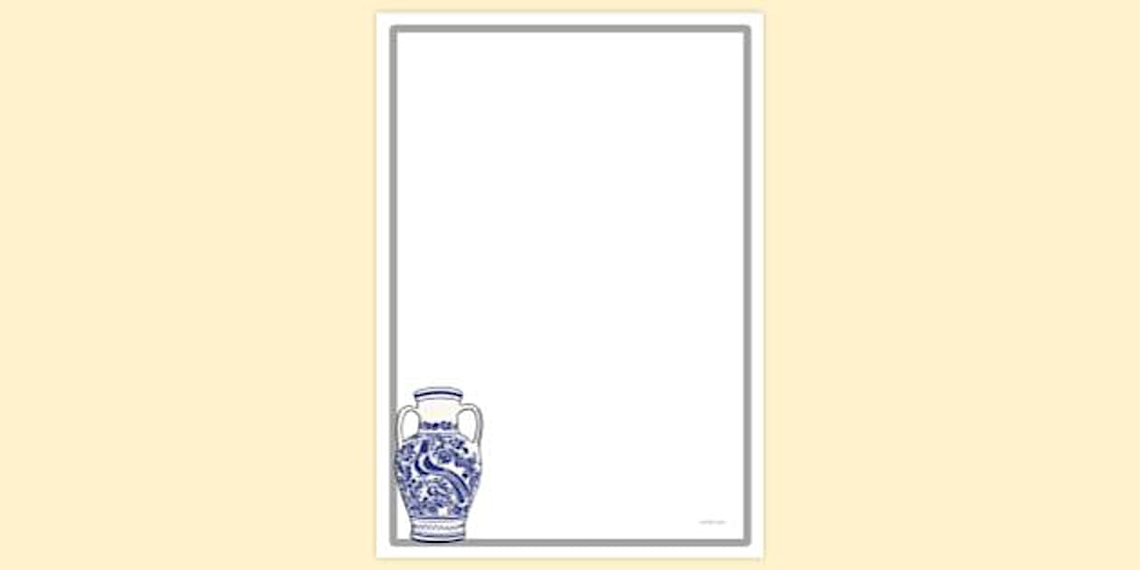 Simple Blank Romanian Pottery Page Border | Page Borders