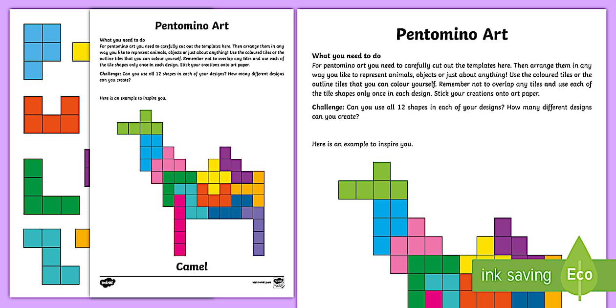 Pentominoes Art Activity (Teacher-Made) - Twinkl