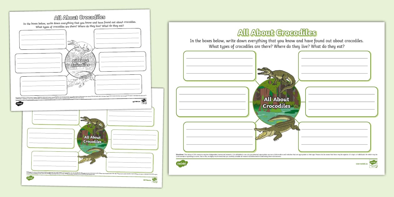 All About Crocodiles Mind Map - Twinkl Science - Twinkl