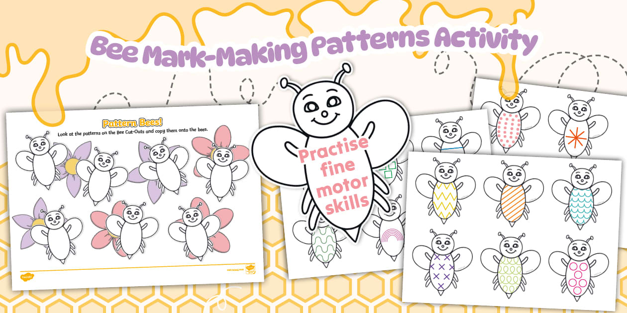 Bee Mark-Making Patterns Activity | Twinkl