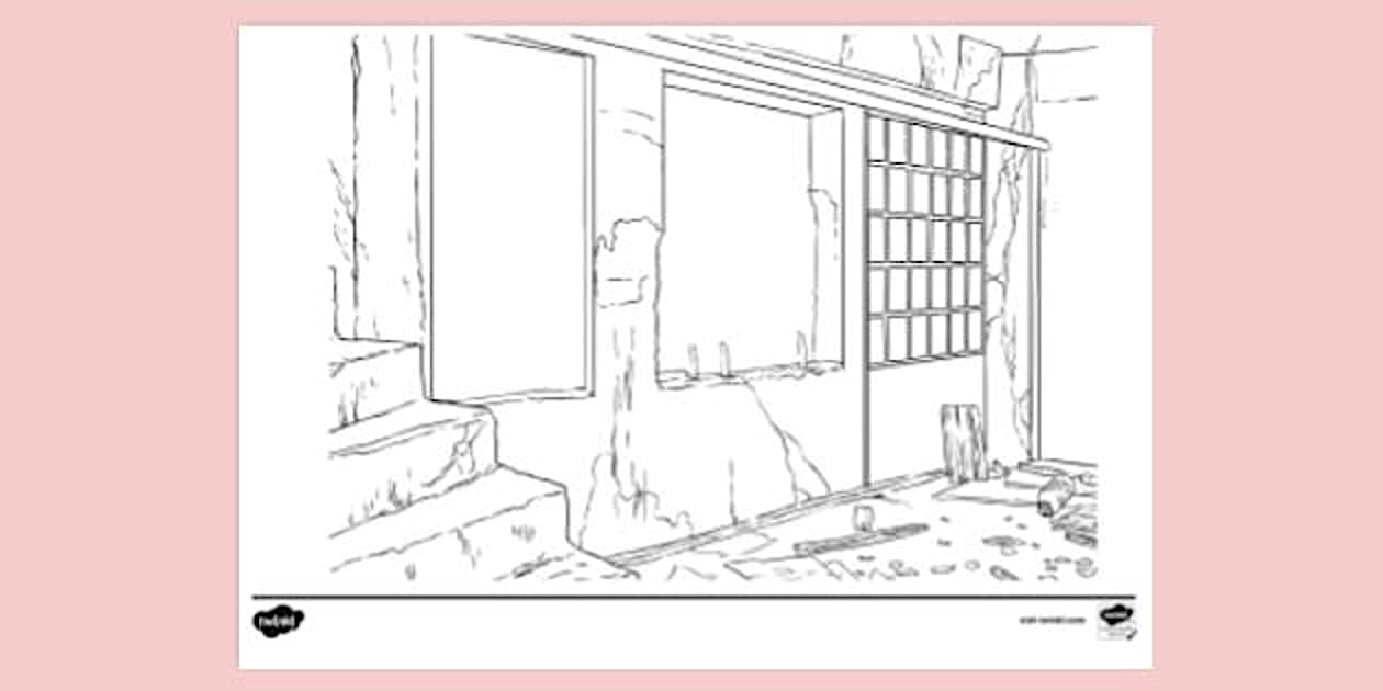 Destroyed Colouring Sheet | Colouring Sheets (teacher made)