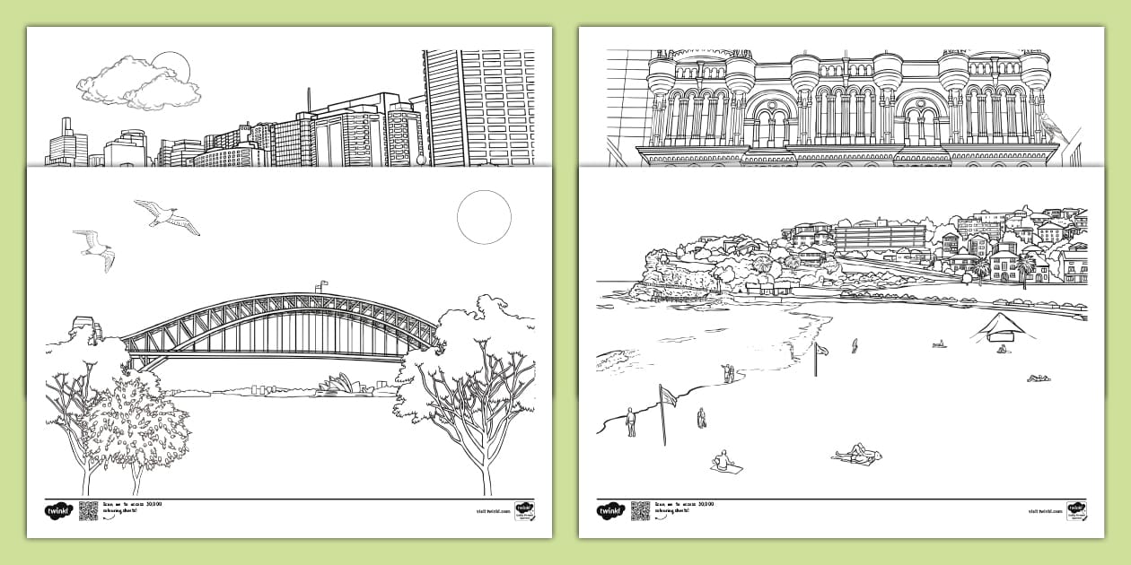 Sydney Colouring Pages (teacher made) - Twinkl