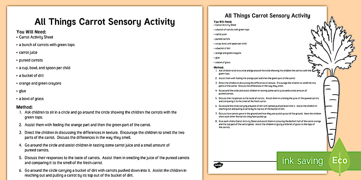All Things Carrot Sensory Activity (Teacher-Made) - Twinkl