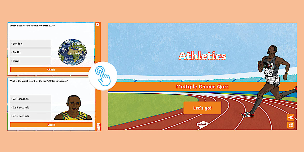 Athletics Interactive Multiple Choice Quiz - Twinkl - KS2