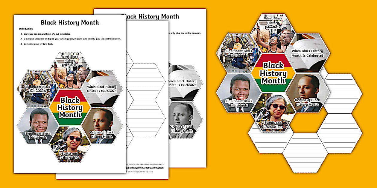 Black History Month Hexagon Writing Template - Twinkl