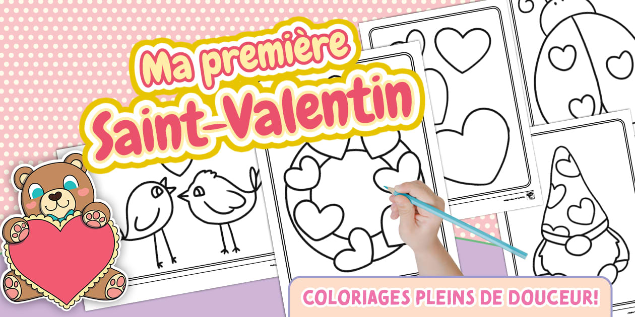 Coloriages : Ma première Saint-Valentin - Twinkl