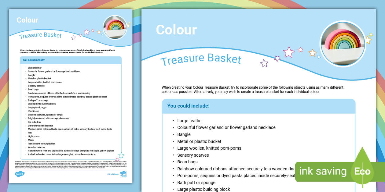 Colour Treasure Basket Ideas (teacher made) - Twinkl