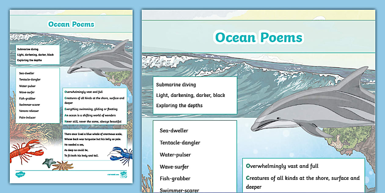 KS2 The Ocean Poem Examples (teacher made) - Twinkl