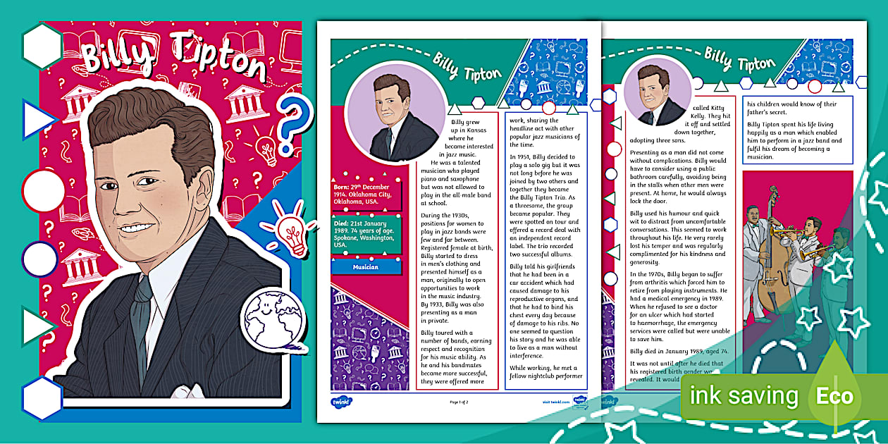 Significant People: Billy Tipton (teacher made) - Twinkl