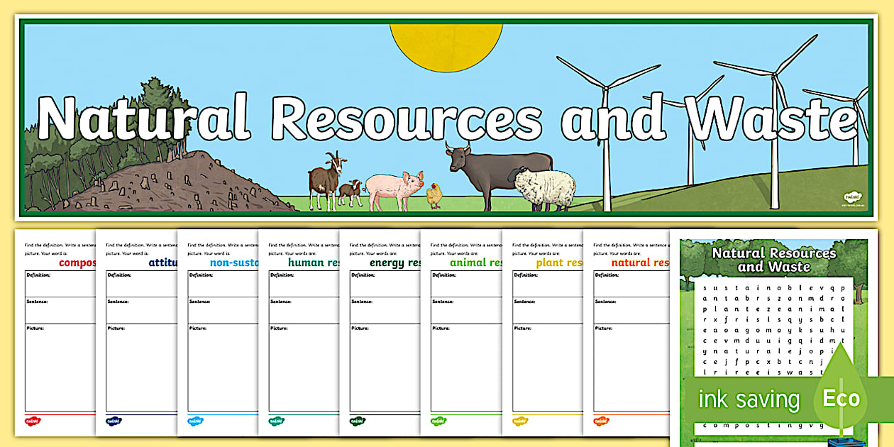 Natural Resources and Waste Activity Pack (teacher made)