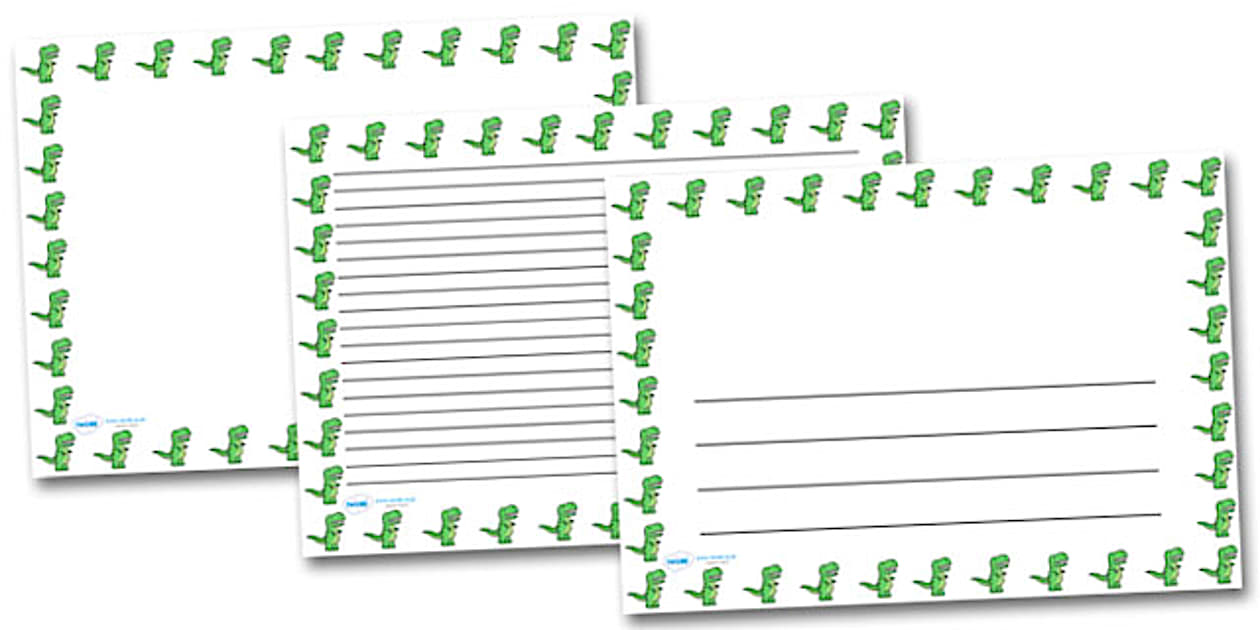 Cute T-Rex Landscape Page Borders- Landscape Page Borders
