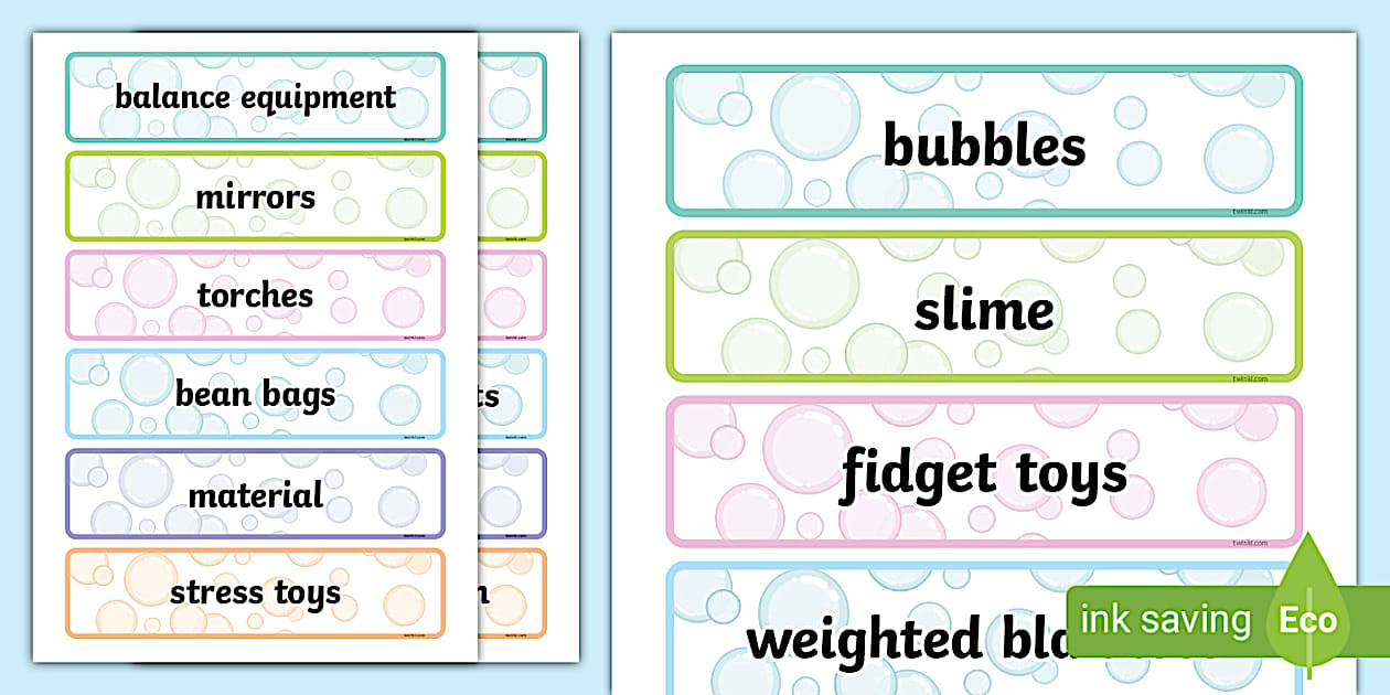 Sensory Aids Box Labels - Twinkl - KS1 (Teacher-Made)