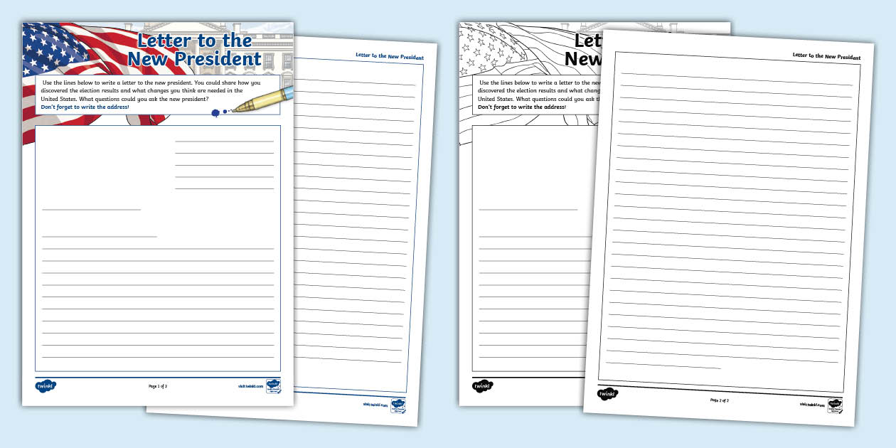 Letter to the New United States President Writing Template