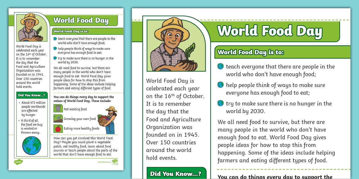 World Food Day Fact File - F-2
