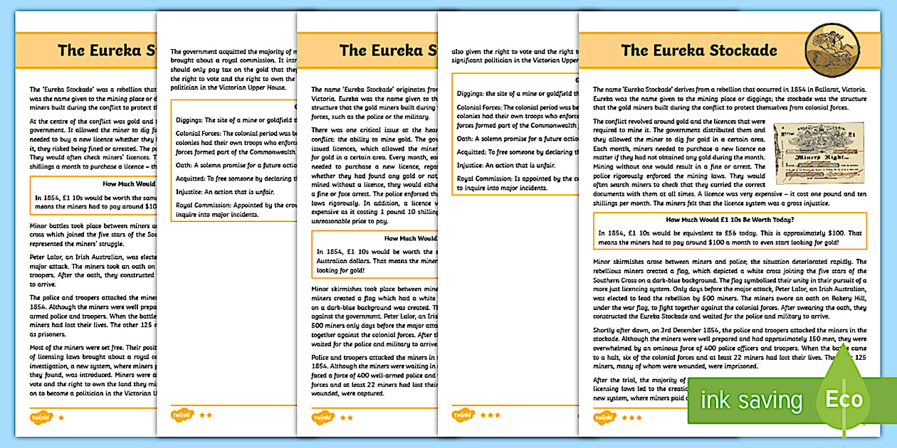Lower Ability Eureka Stockade Differentiated Fact File