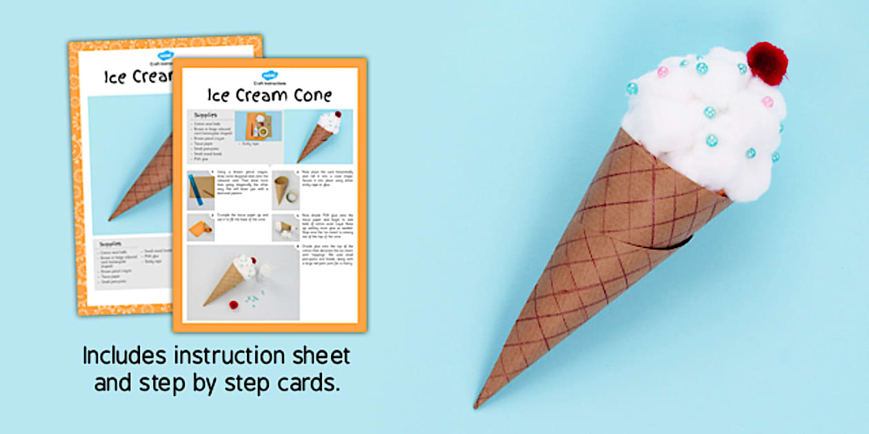 Ice Cream Cone Craft Instructions | Twinkl (teacher made)