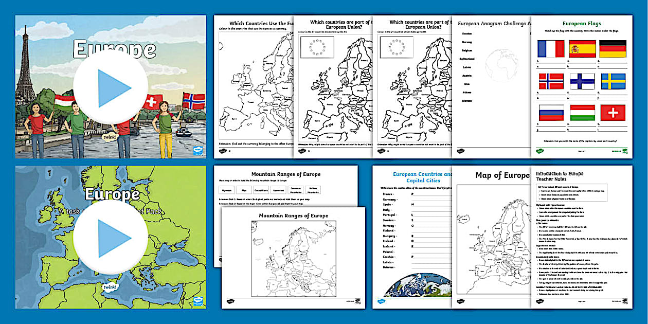Introduction to Europe Lesson Teaching Pack (teacher made)