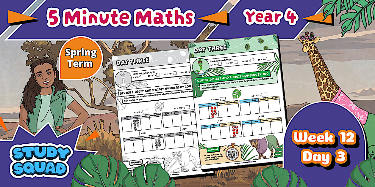 👉 Study Squad 5 Minute Maths - Year 4 Spring - Week 12 Day 3