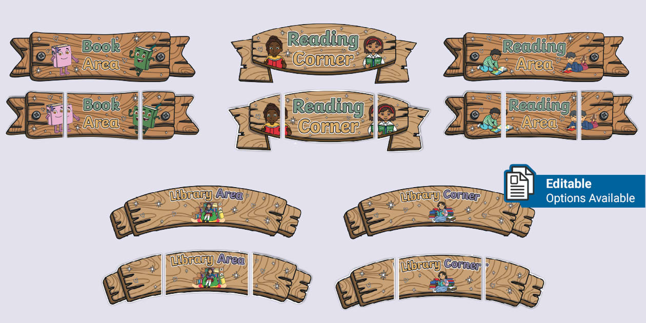 Reading Area Display Banner - Natural Wood Theme - Twinkl