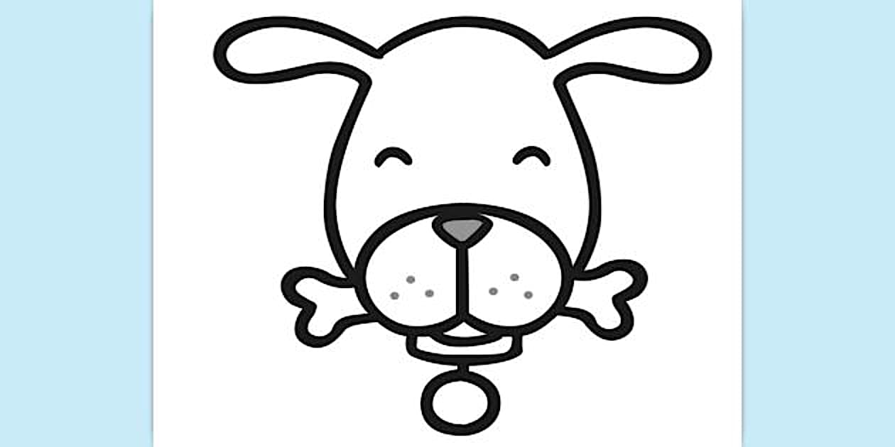 Dog's Head Colouring Page (teacher made) - Twinkl