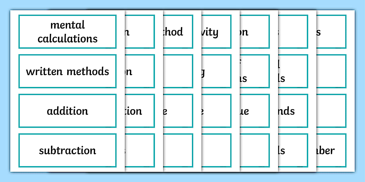 👉 Year 6 Addition and Subtraction Vocabulary Cards
