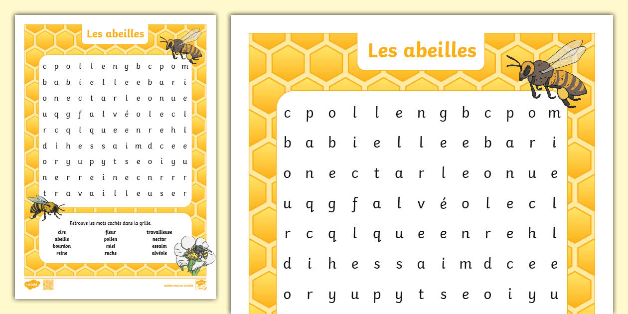 Mots mêlés : Les abeilles - Twinkl Sciences