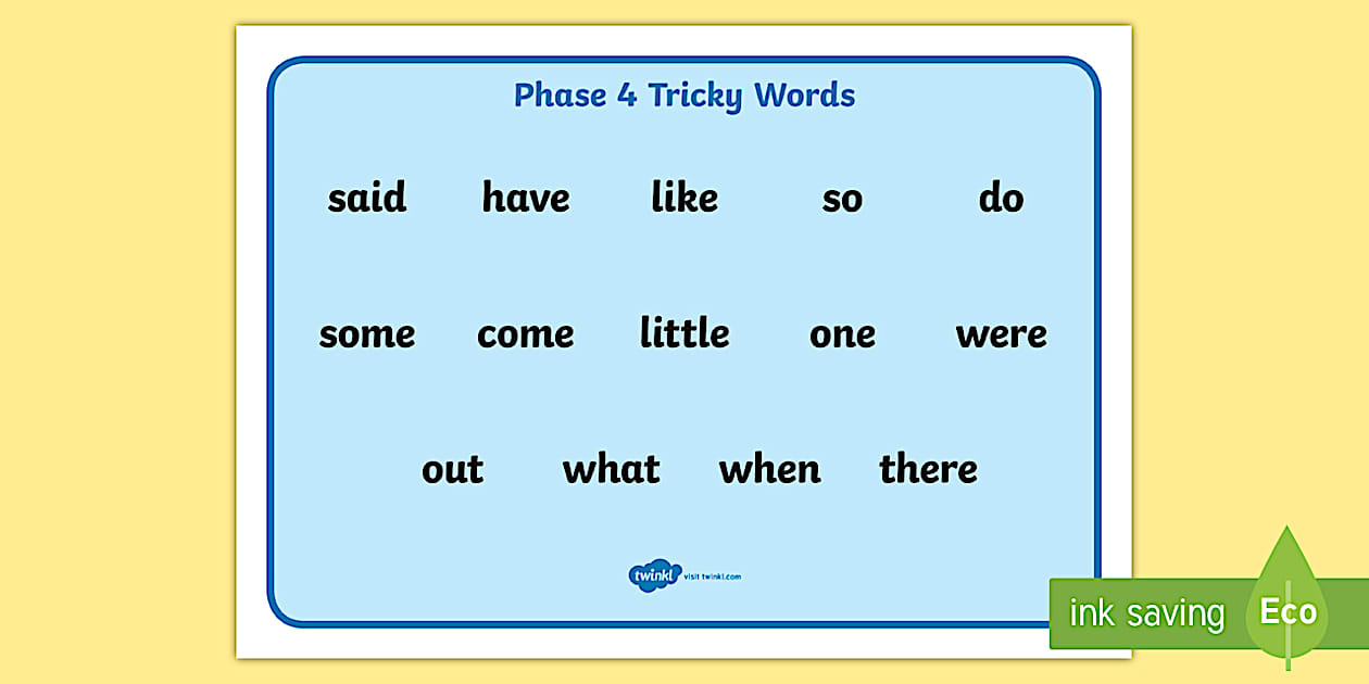 Phase 4 Tricky Words Word Mat - Teaching Resource - Twinkl