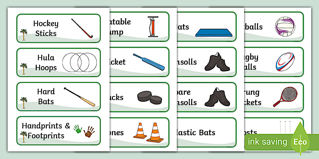 Palm Tree Themed Editable PE Resource Labels - Twinkl
