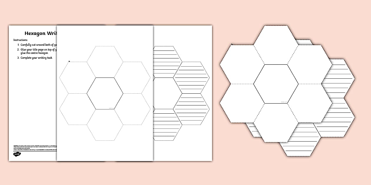Blank Hexagon Writing Template (teacher made) - Twinkl
