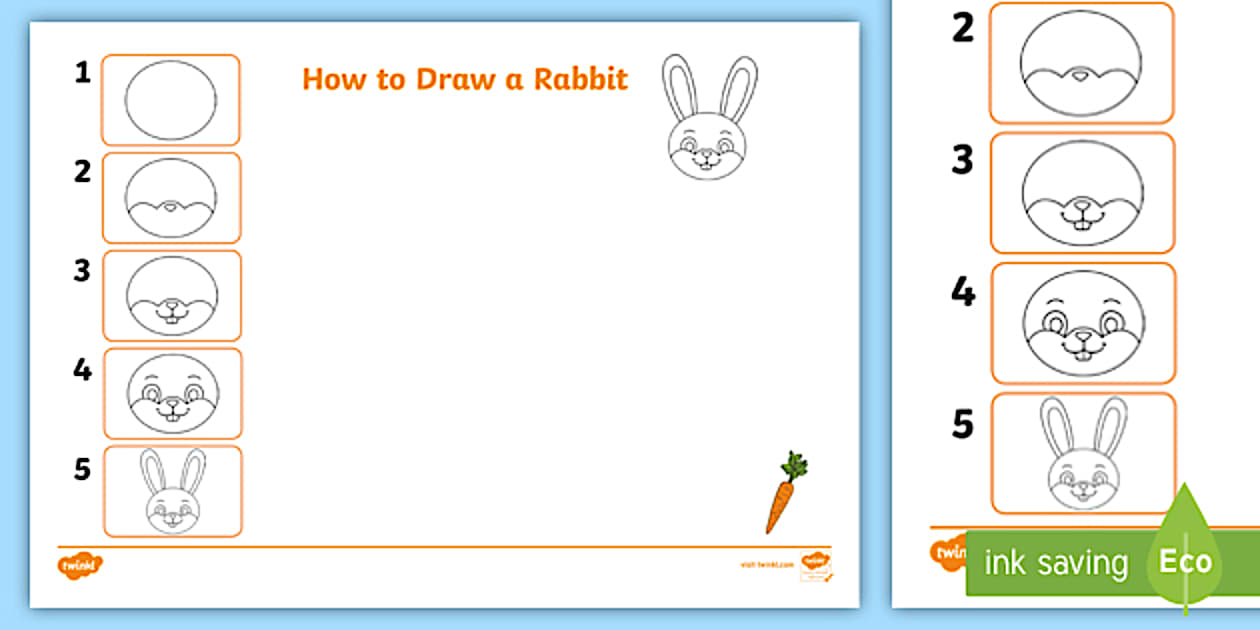 Easter Bunny Directed Drawing | Primary Resources | Twinkl